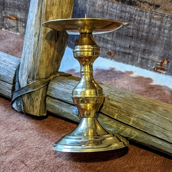 Accents | Vintage Collectible Brass Pillar Candle Holder | Poshmark